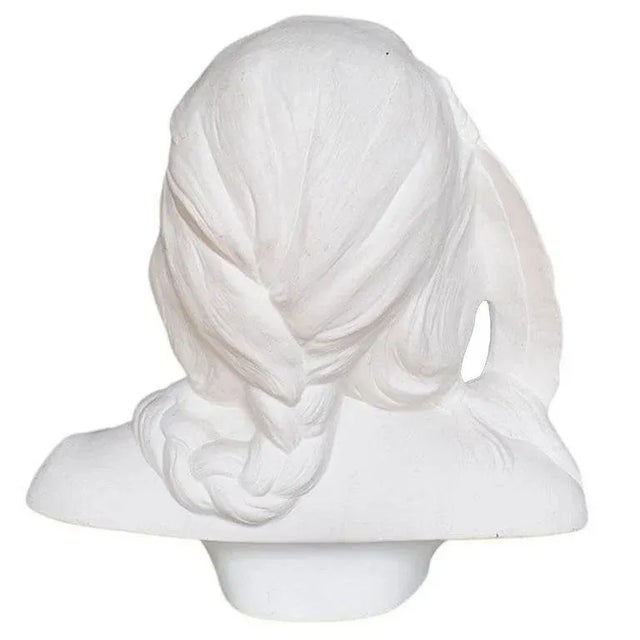 White Plaster Cast Native American Bust Sculpture of an Indian Warrior ...