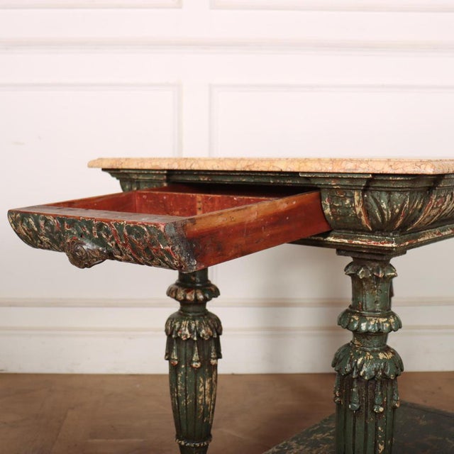 French Marble Top Pastry Table | Chairish