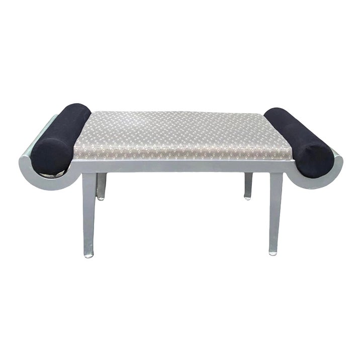 Postmodern Metal Steel Ottoman Bench With Bolster Cushions | Chairish