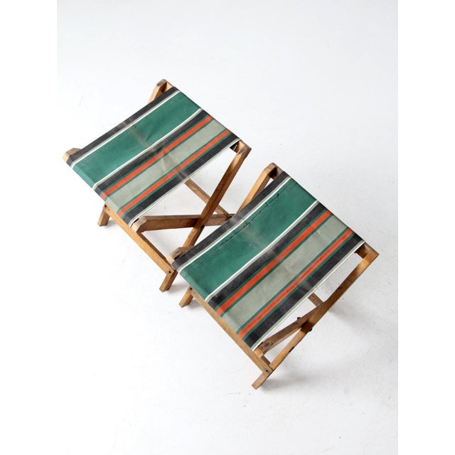 Vintage Camp Stools Pair | Chairish