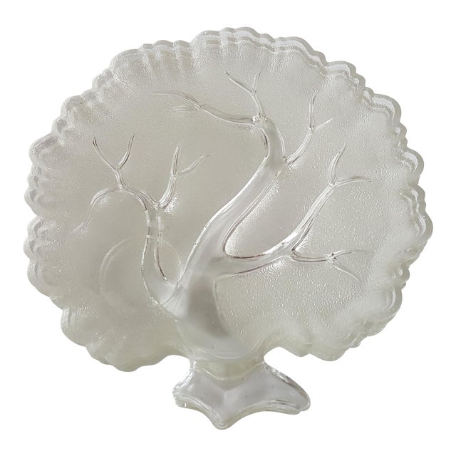 Textured Glass Tree Plates - Set of 4 | Chairish