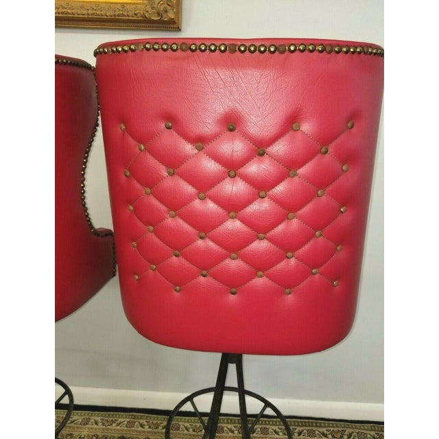 Vintage Mid-Century Deluxe Red Stools - Set of 4 | Chairish