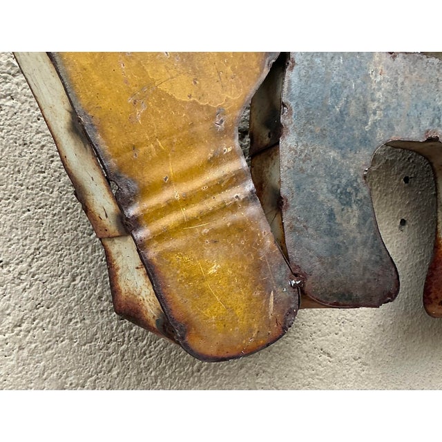 Vintage Distressed Patinated Steel Party Sign | Chairish