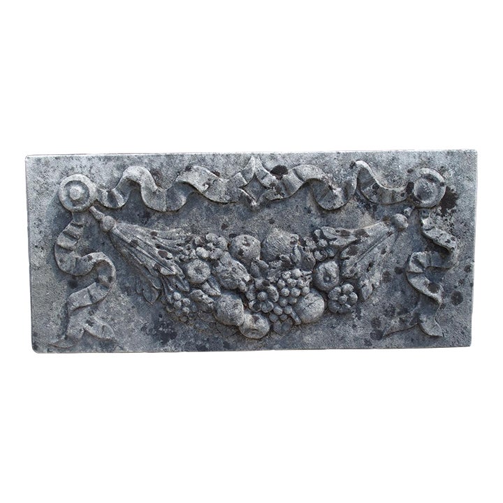 Small Italian Limestone Bas Relief Panel Depicting Garlands of Fruit ...