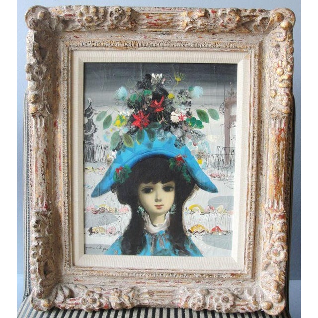 Jean Calogero Oil Painting "Arlequine" (Signed) | Chairish