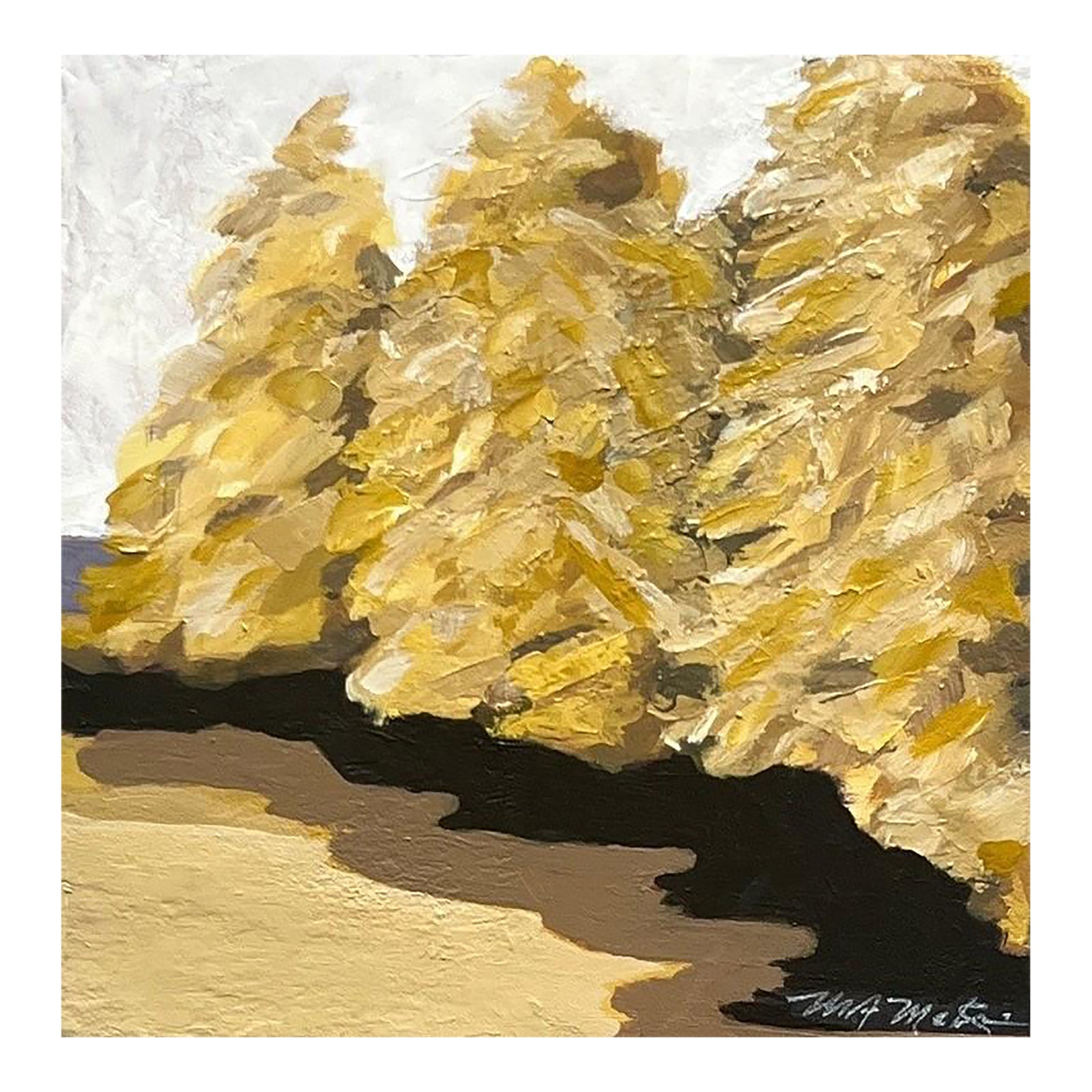 “Gilded Forest" Contemporary Impressionist Landscape in Golds by Mill ...