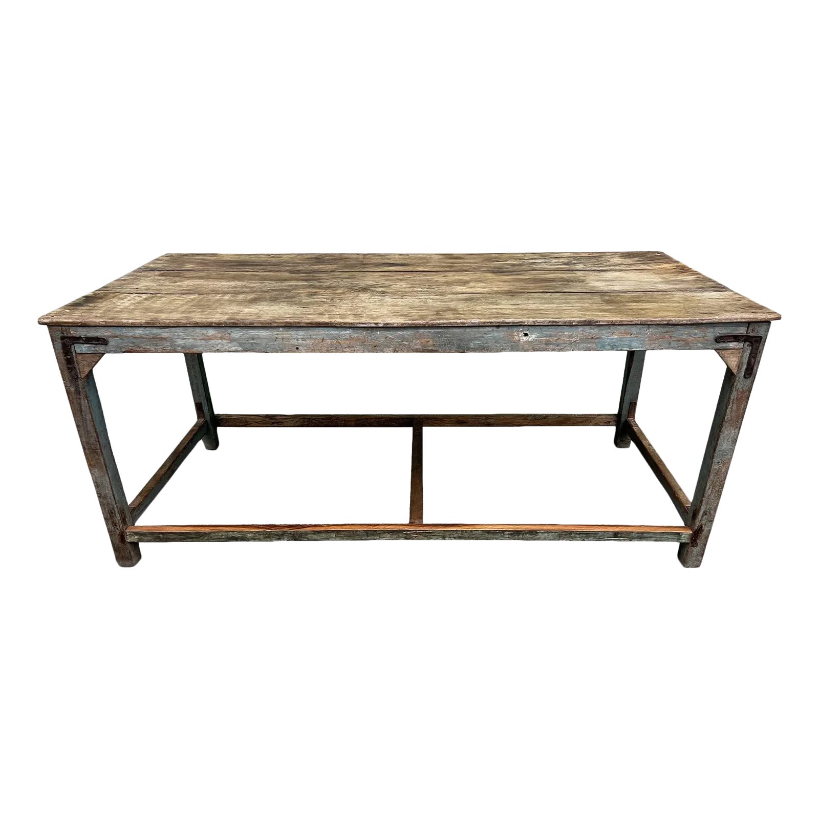 Vintage Farm Work Table | Chairish