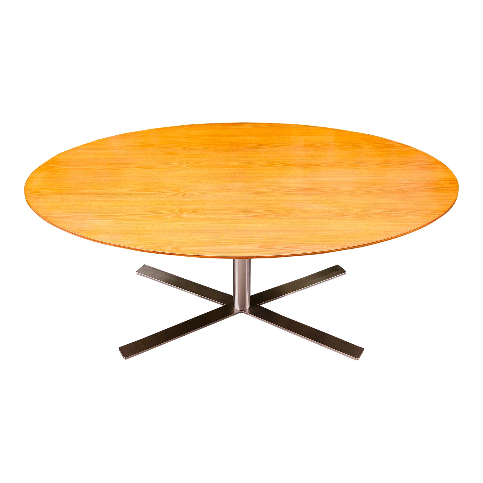 Vintage Knoll Style Walnut Oval Dining Table by Geiger Furniture | Chairish