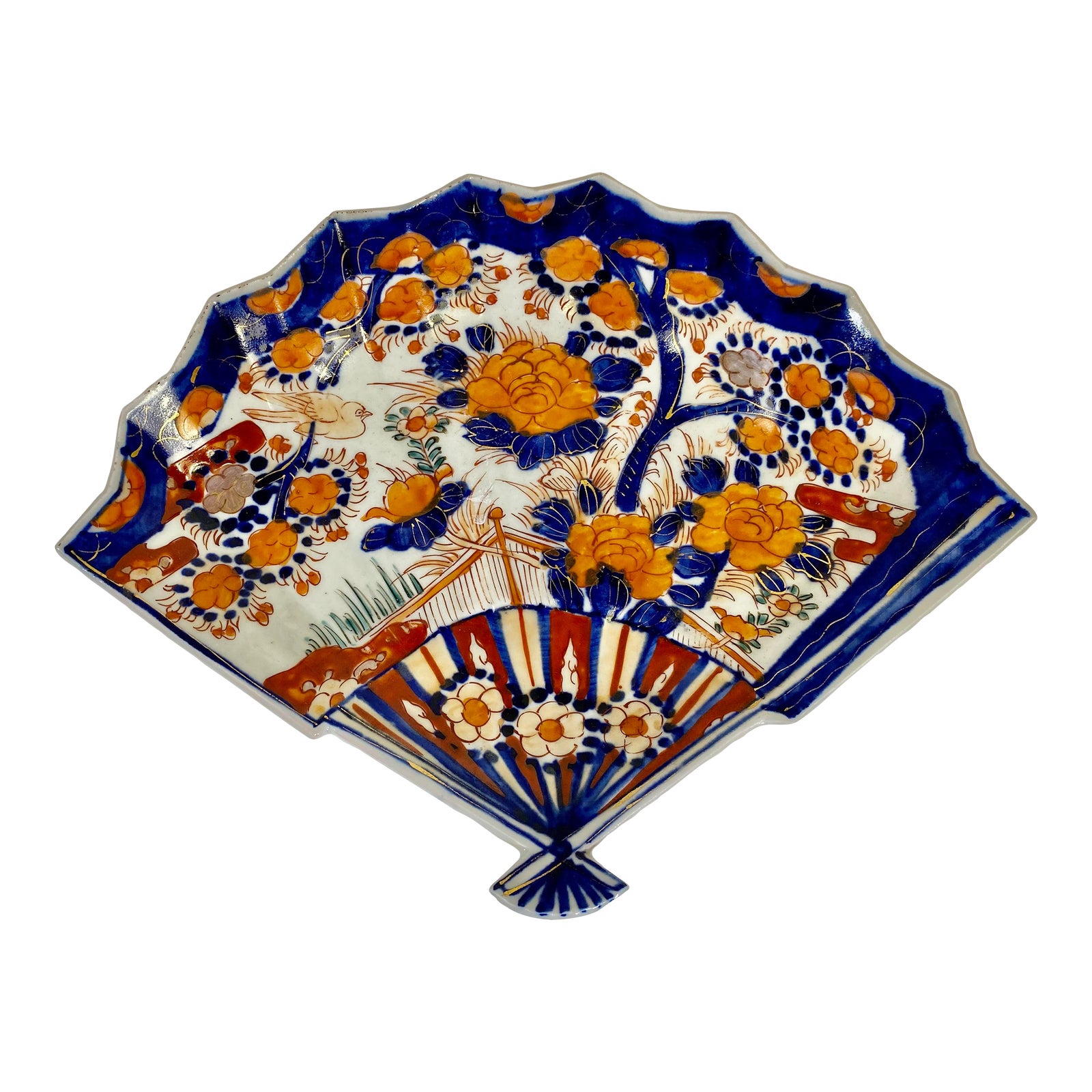Antique Hand-Painted Fan-Shaped Imari Plate From Japan - 19th Century ...
