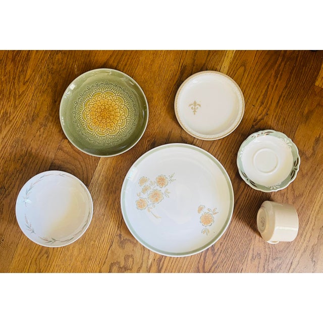 Mismatched 6 Piece Restaurant Ware Vintage Place Setting | Chairish