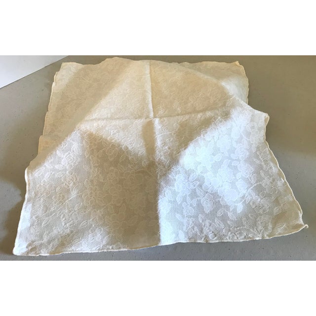 Vintage Patterned Ivory Dinner Napkins - Set of 8 | Chairish