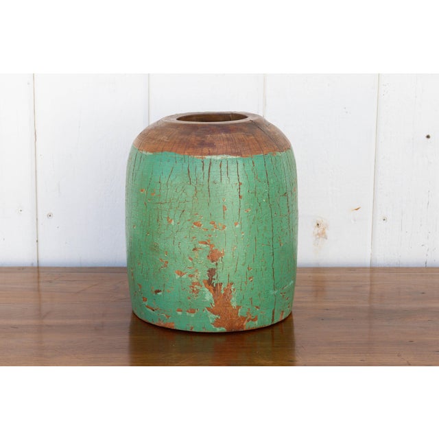 Antique Painted Green French Pot | Chairish