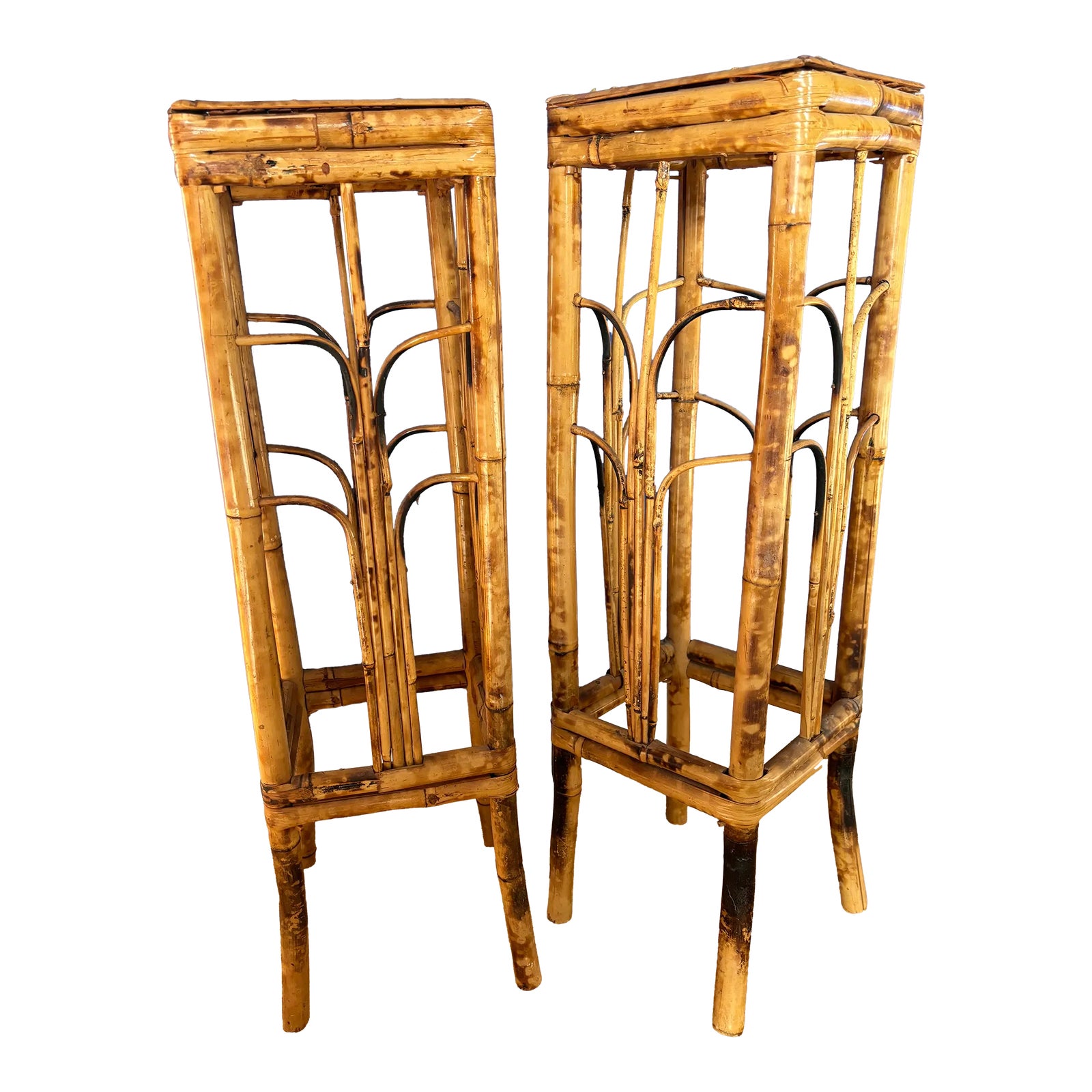 Bamboo Fern Stands, a Pair | Chairish