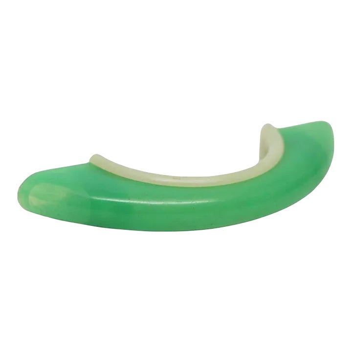 Vintage 2.875 In. Mid Century Green & White Plastic Bridge Pull | Chairish