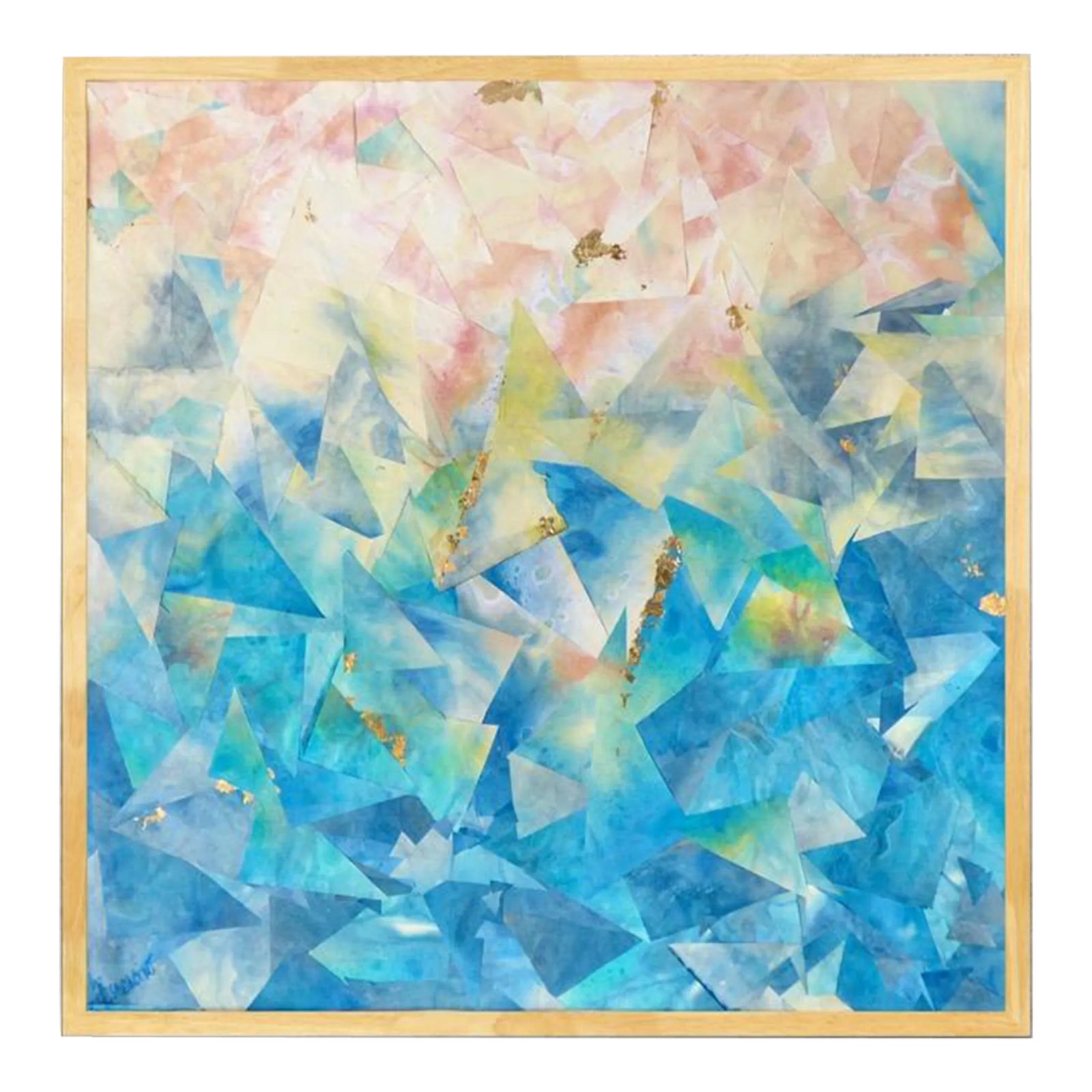 "Everyone in the Pool!" Abstract Watercolor Collage Print | Chairish