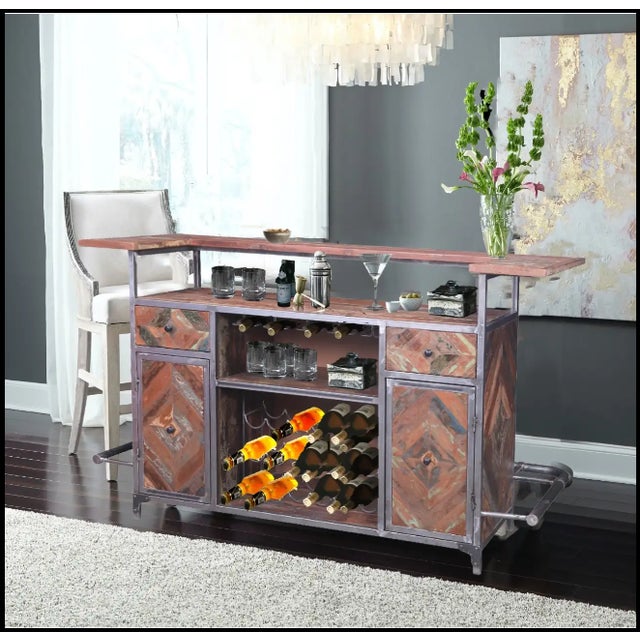 Brown Javier Home Bar Counter | Chairish