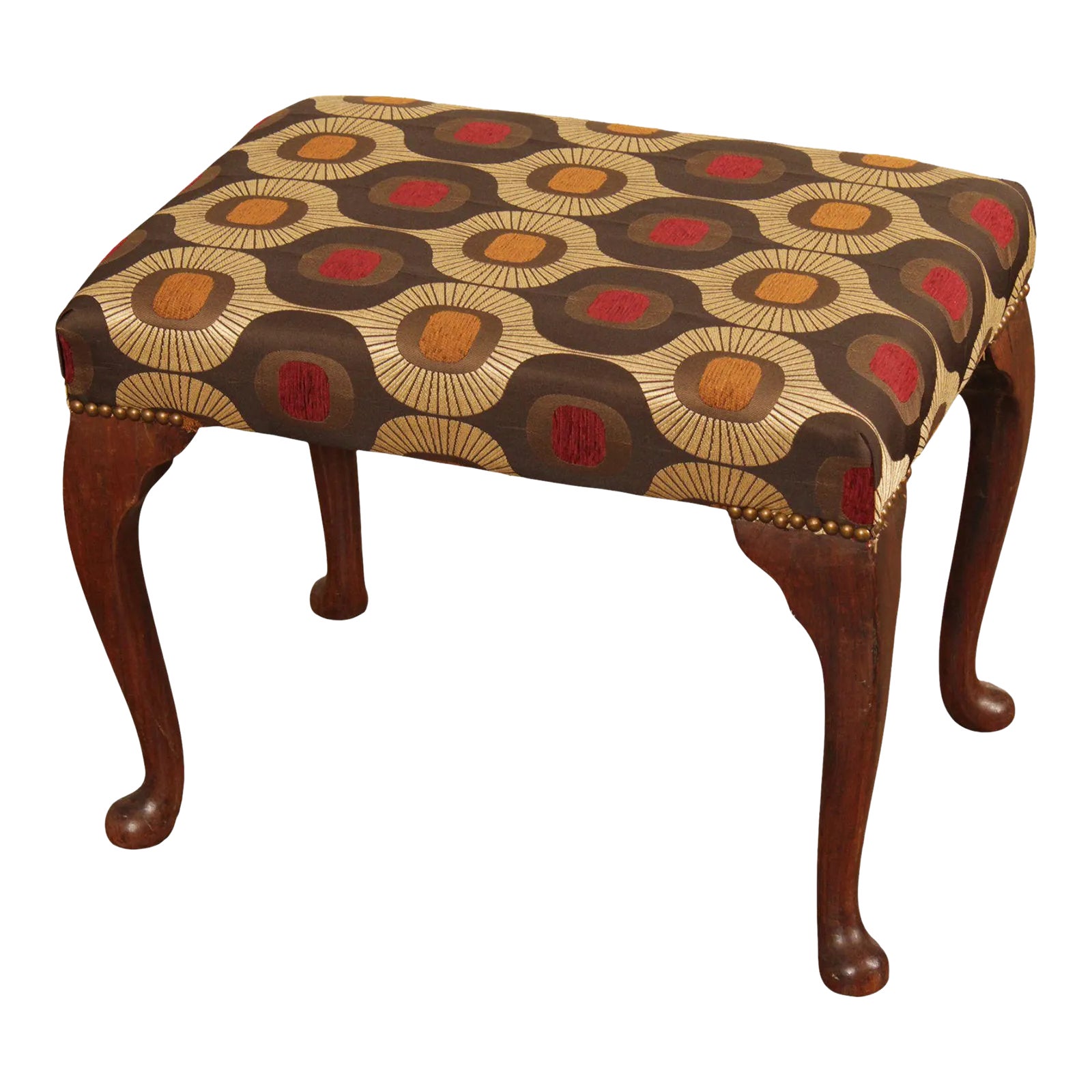 Antique Queen Anne Mahogany Stool | Chairish