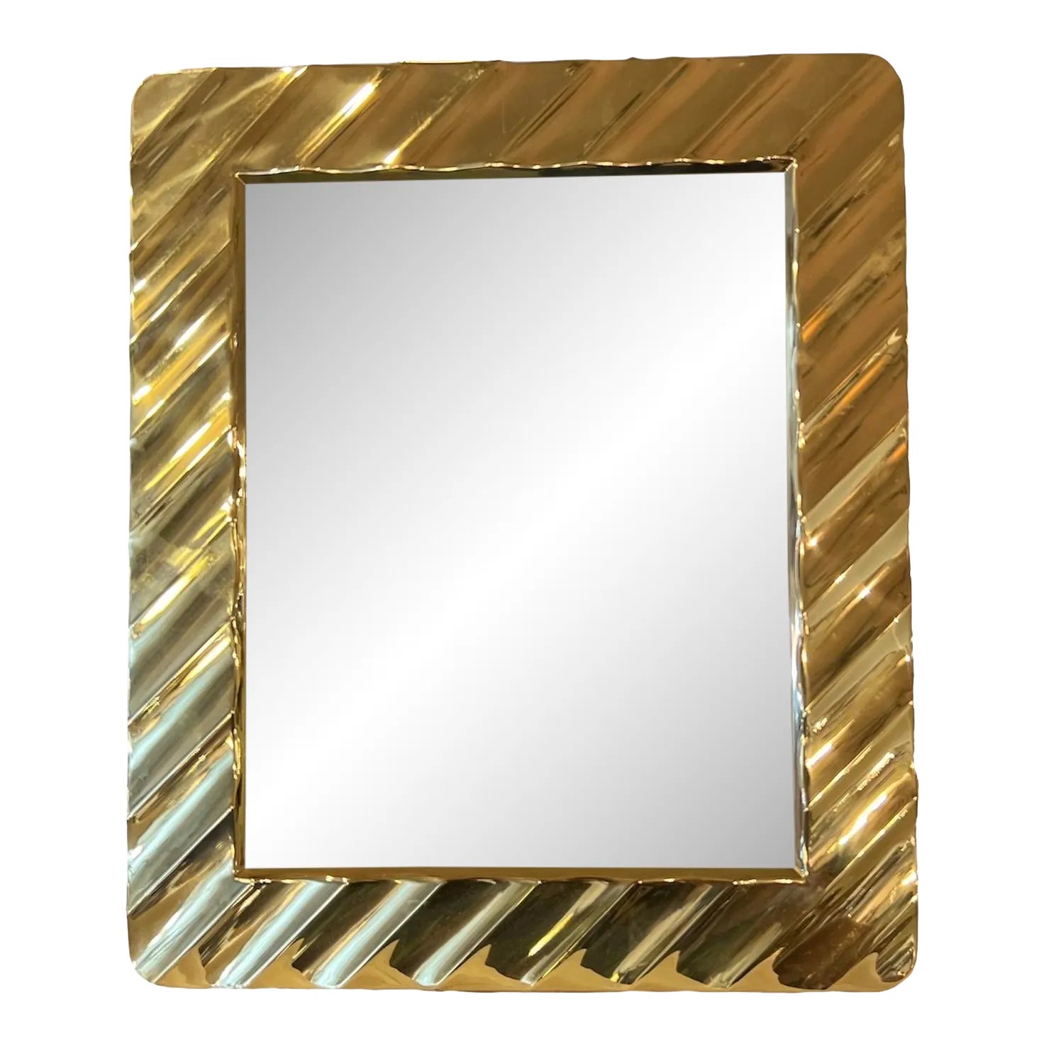 Vintage Mid-Century Italian Brass Wavy Picture Frame | Chairish