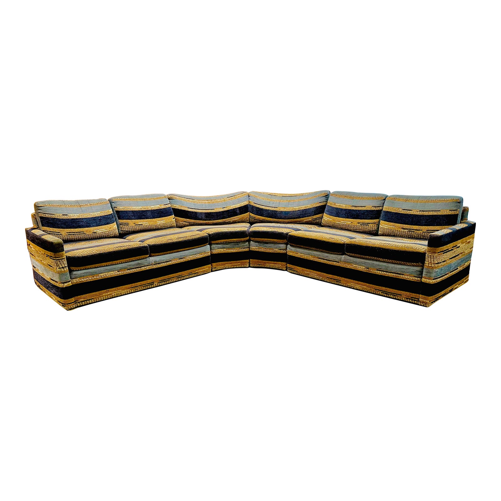 Bernhardt Flair Tweed Curved Sectional Sofa | Chairish