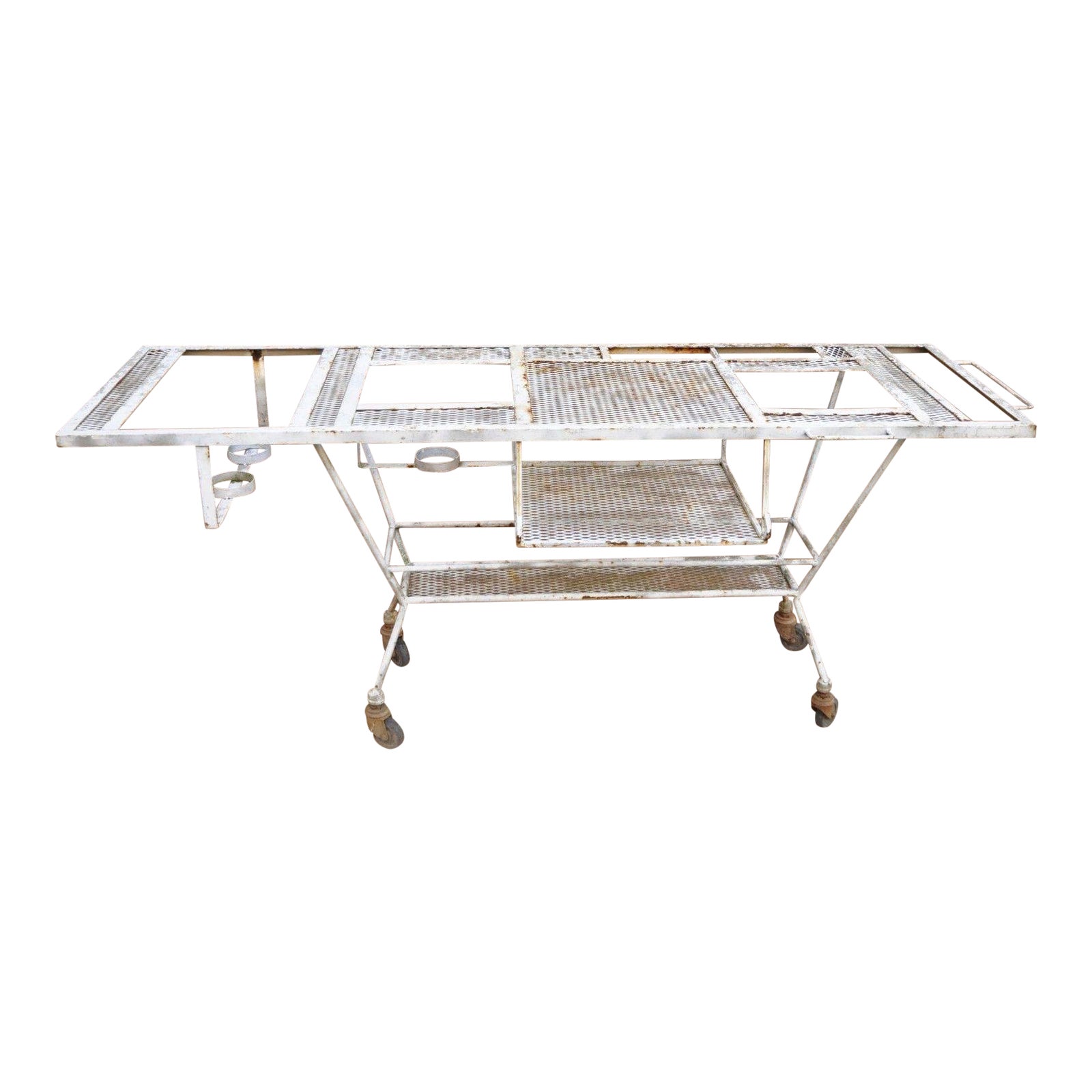 20th Century Industrial Steampunk Rolling Bar Cart | Chairish