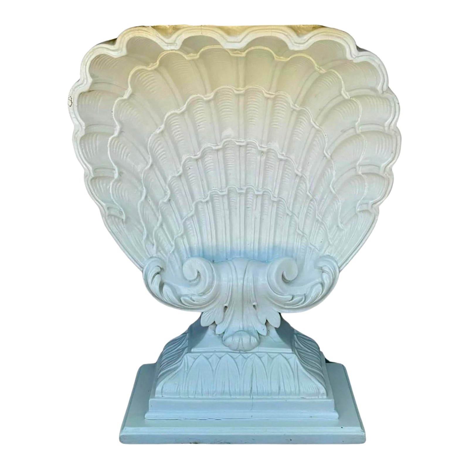 White Shell Form Hollywood Regency Console Table | Chairish