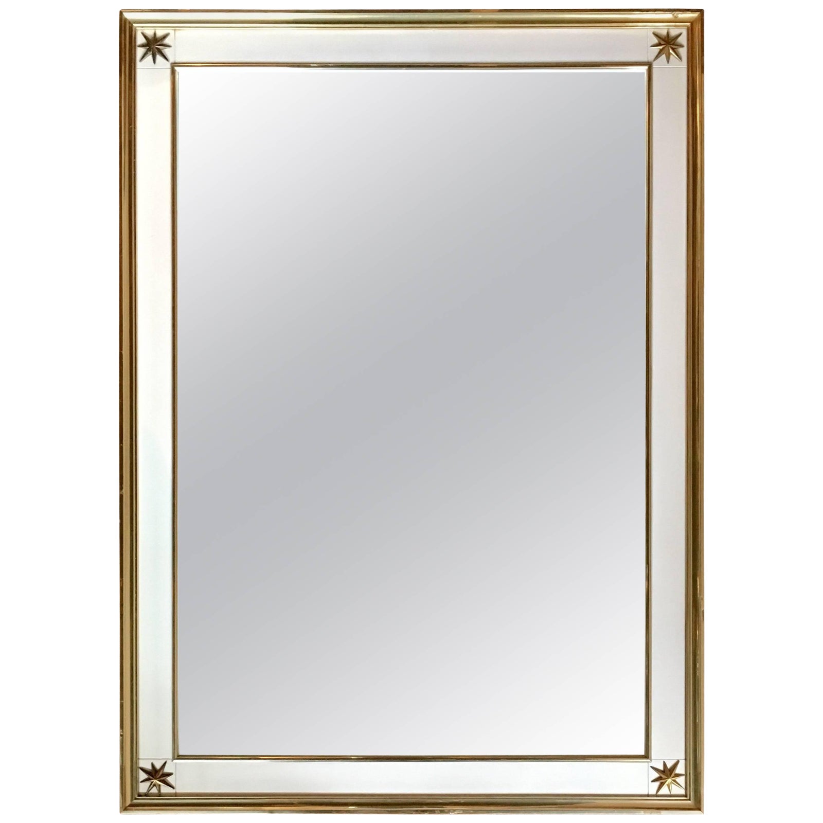 Renzo Rutili Brass Clad Star Mirror | Chairish