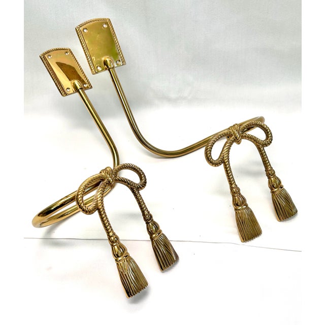 Vintage Hollywood Regency Brass Bow Curtain Tie-Backs Hardware - a Pair ...