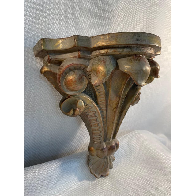 Late 20th Century Italian Style Wall Shelf Brackets - a Pair | Chairish