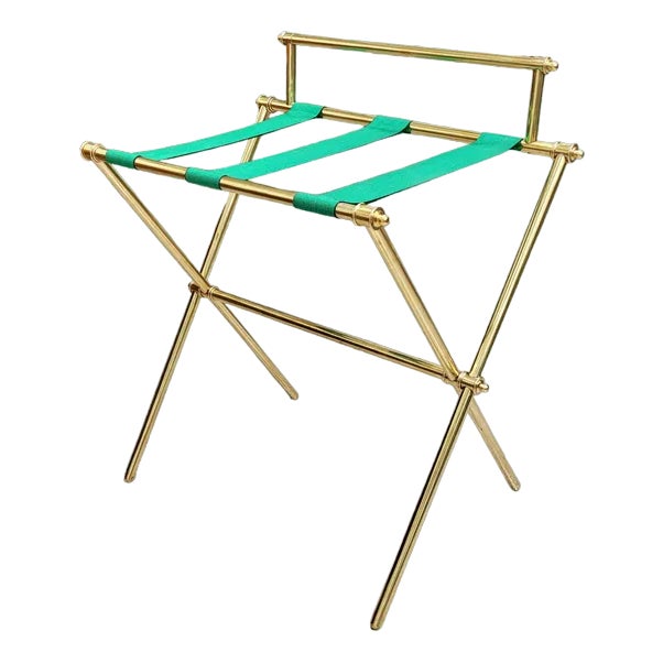 Vintage Brass Luggage Rack | Chairish
