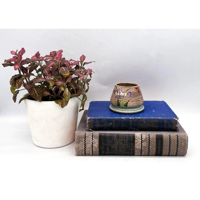 Vintage Pottery Floral Botanical Match Striker/ Holder | Chairish