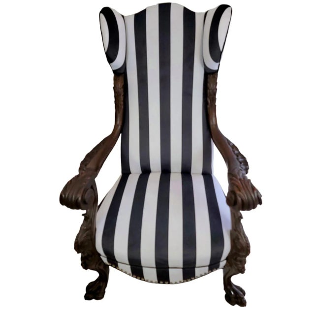 1860s Rococo Revival Wingback Chair | Chairish