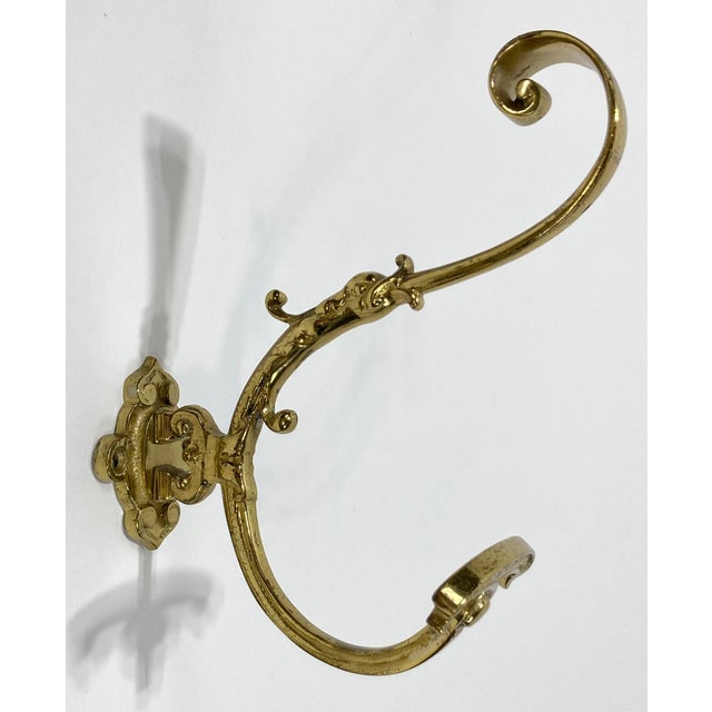 Vintage Victorian Style Brass Wall Hook | Chairish