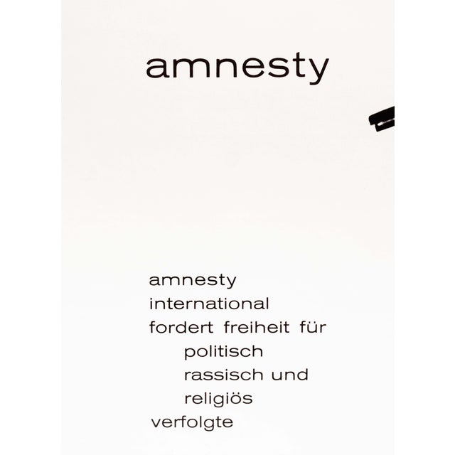 1980s German Amnesty International Poster, Barbed Wire | Chairish
