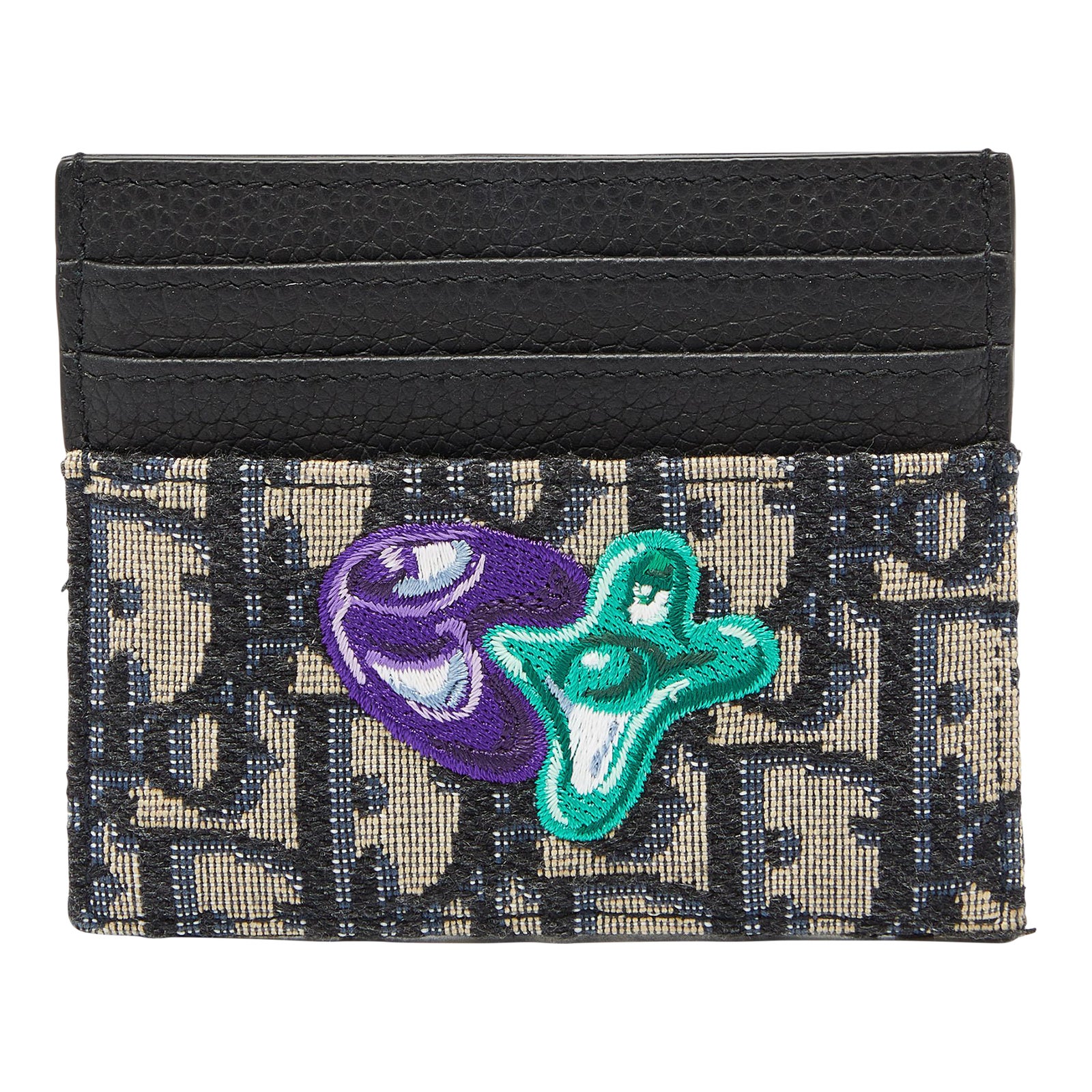 Dior X Kenny Scharf Blue/Black Oblique Canvas And Leather Embroidered ...