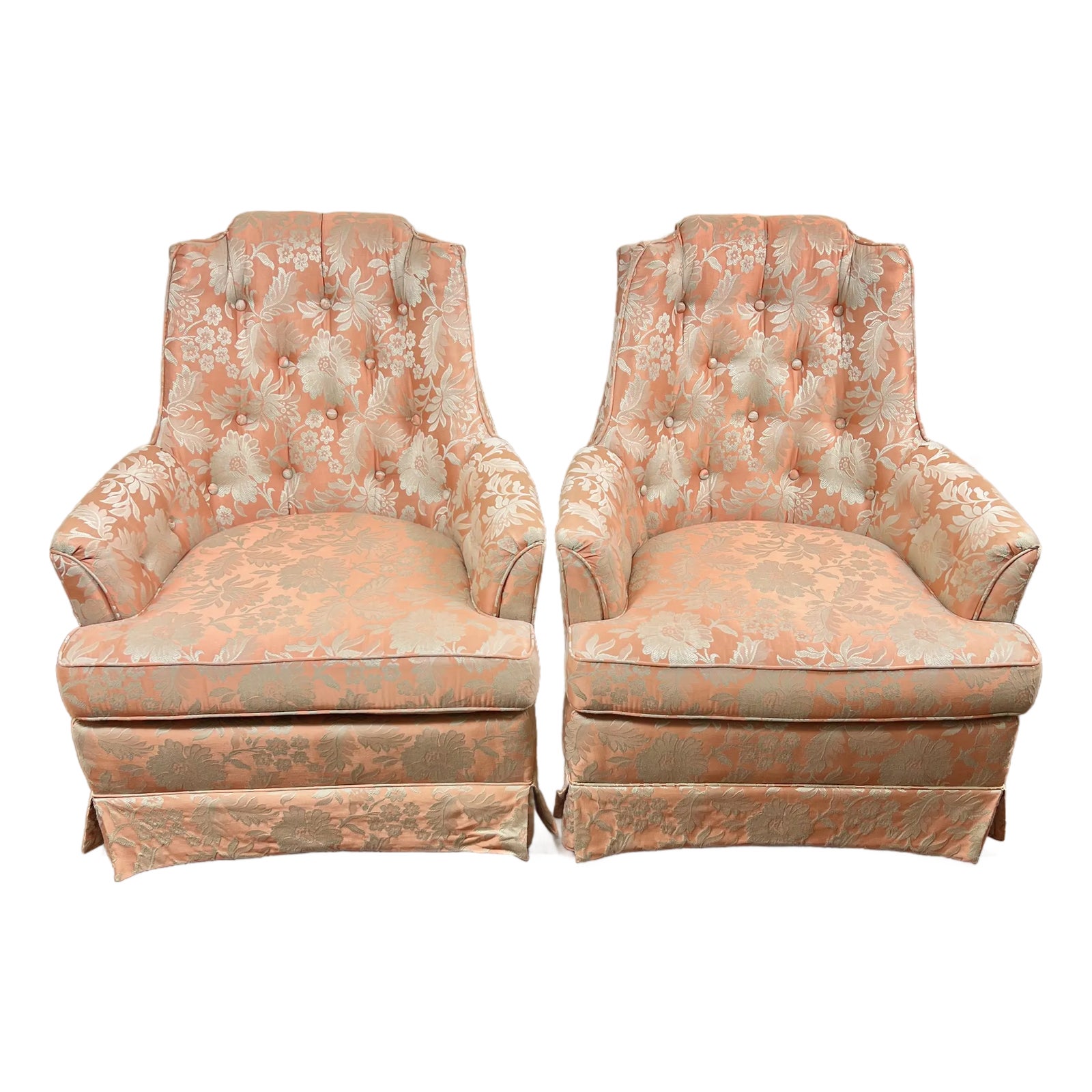 1970s Woodmark Originals Tufted Club Chairs - a Pair | Chairish