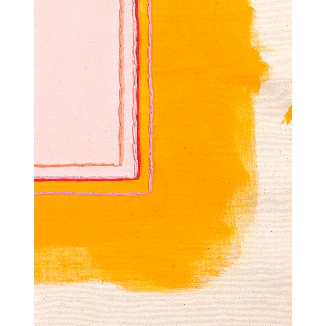 Abstract Marigold Yellow & Pink Color Field Art Print, 24 X 30, White ...