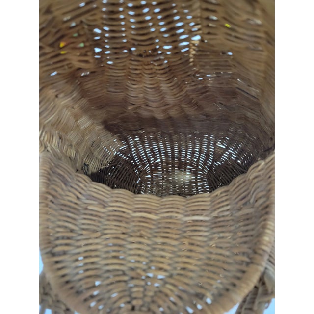 Bohemian Wicker Frog Storage Basket With Glass Marble Eyes | Chairish