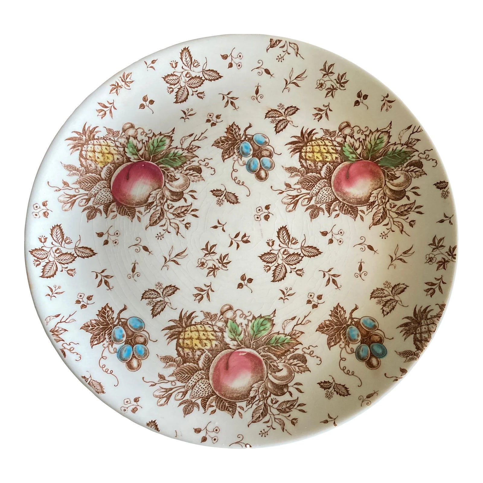 1950's Nasco Hand Painted Fruit Serving Plate | Chairish