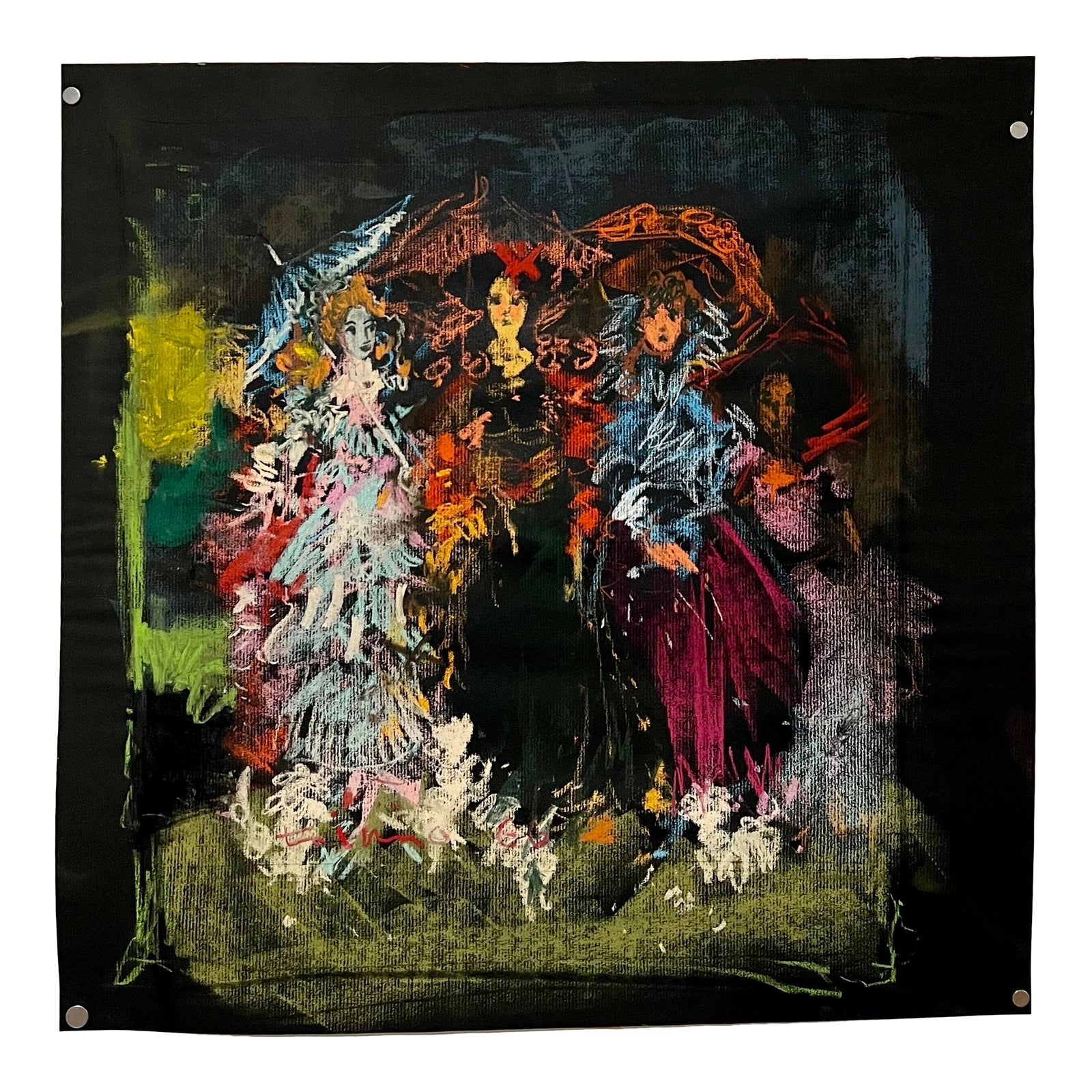 Anthony Triano, Abstract Expressionist Gestural Oil Pastel Drawing ...