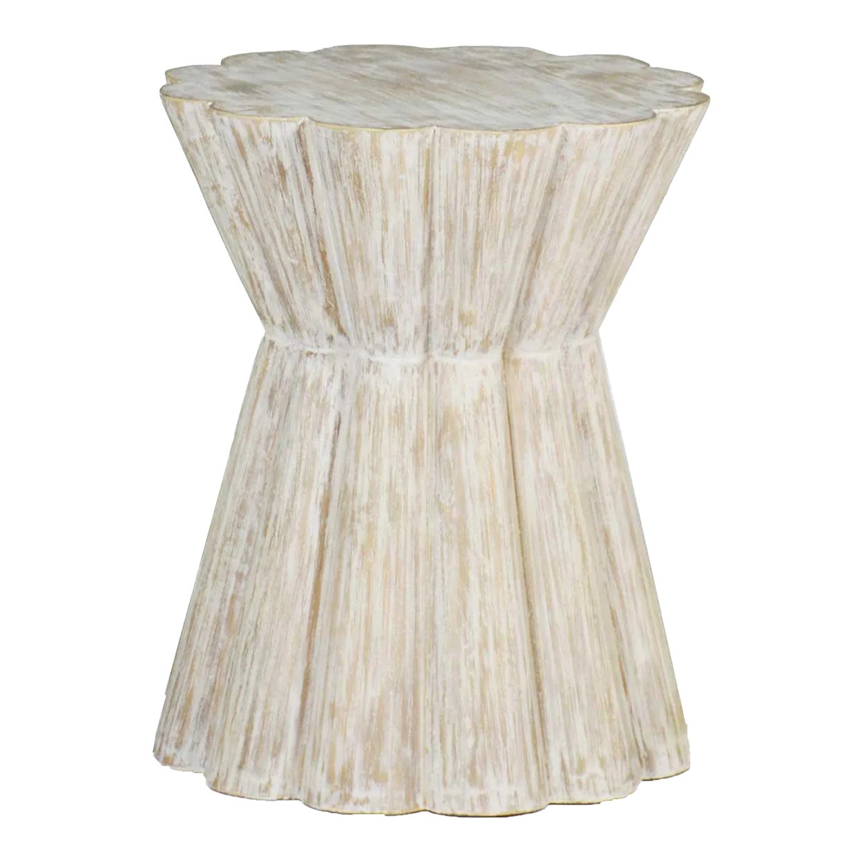 Annie Scalloped Side Table | Chairish