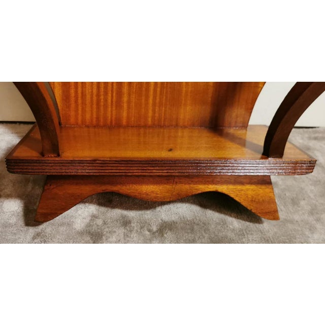 1950s Art Deco Console Table With Green Glass Top | Chairish