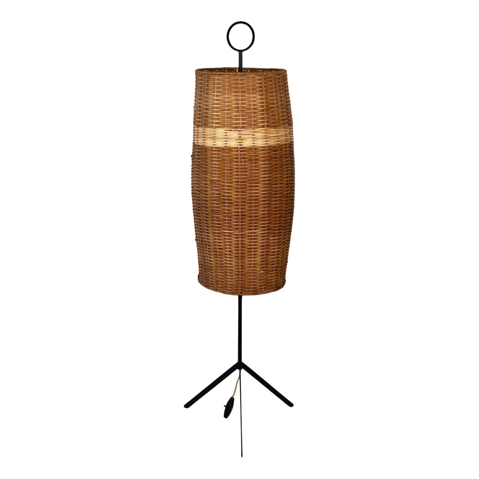 Mid-Century Austrian Wicker Renee Floor Lamp attributed to J.T. Kalmar ...