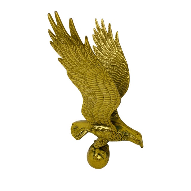Vintage Brass Bald Eagle Finial or Flag Pole Topper | Chairish