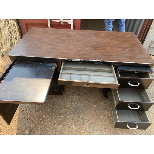 Vintage Mid Century Art Metal Executive Desk | Chairish
