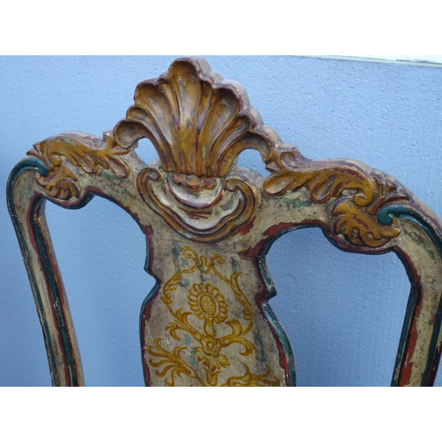 Antique Brazilian Baroque Hand Painted Tooled Leather Chairs - a Pair ...