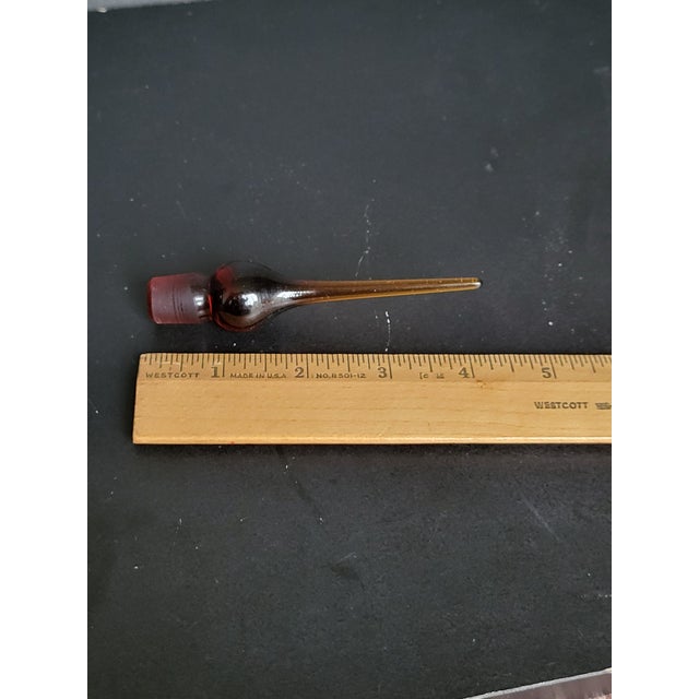 1980s Amber Crystal Art Glass Perfume Bottle | Chairish