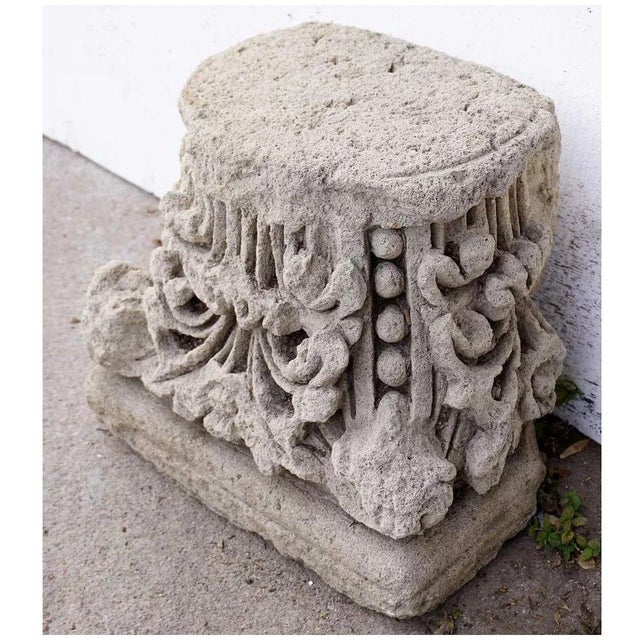 English Limestone Architectural Pillar Top / Column Capital | Chairish