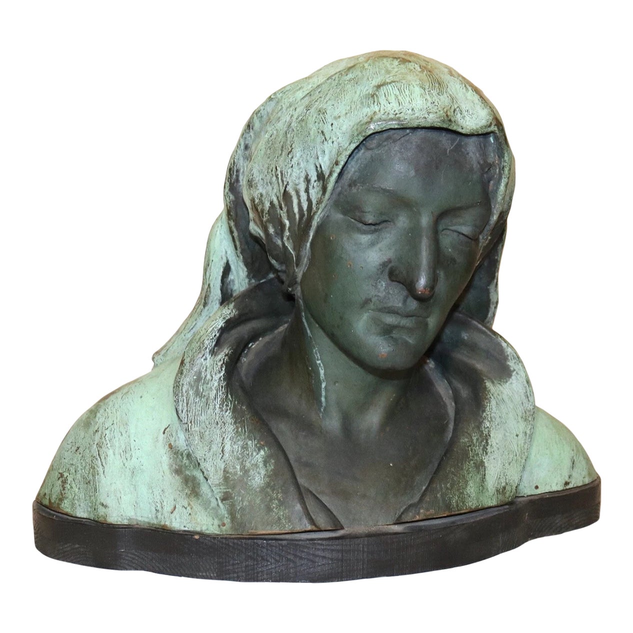 Huge Antique 19th Century Bronze Peasant Women Lady Bust Statue ...