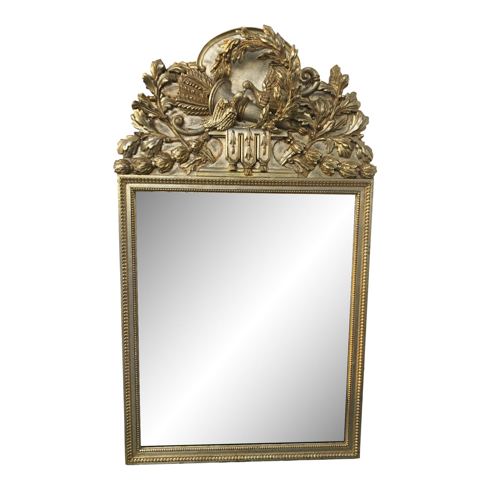 LaBarge Italian Neoclassical Wall Mirror Hand-Carved Frame | Chairish