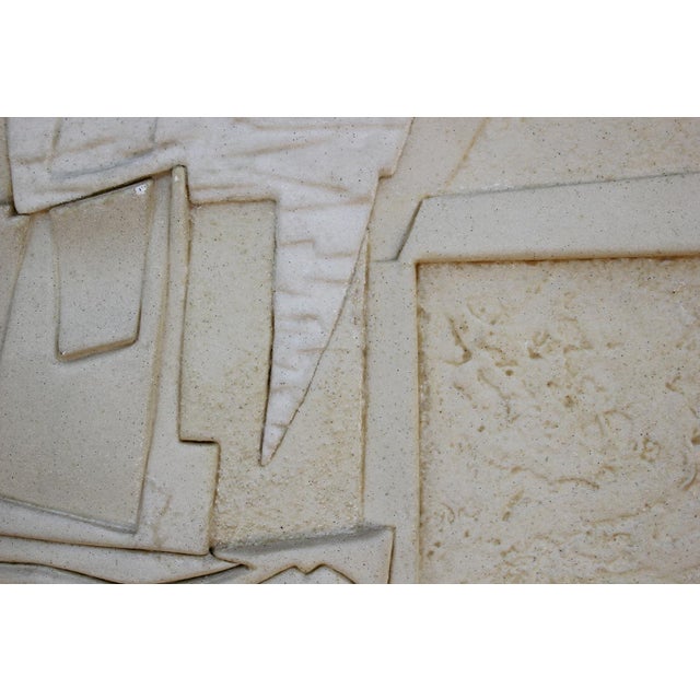 1968 "Polyurethane Relief #16" White Abstract Geometric Sculptural ...